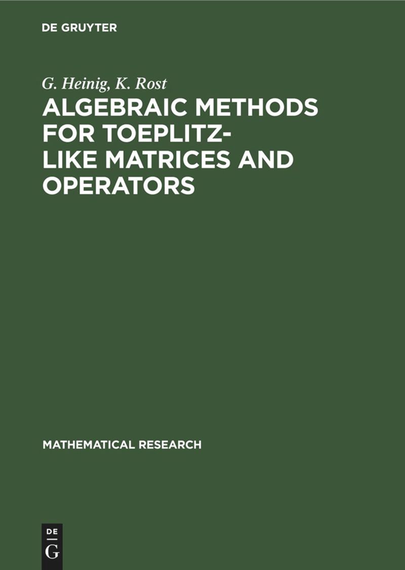 Algebraic Methods for Toeplitz-like Matrices and Operators