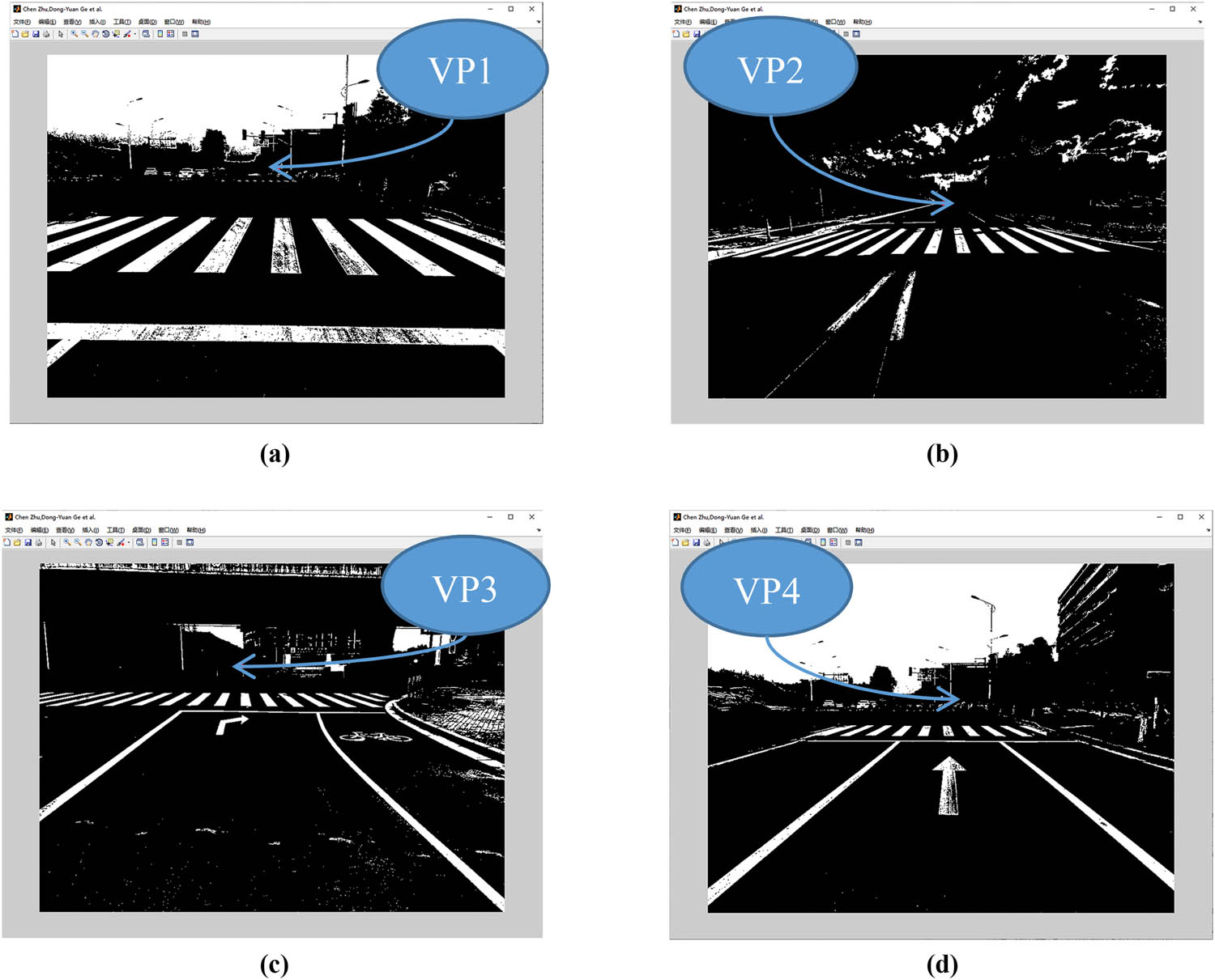 Zebra-crossing detection based on cascaded Hough transform principle and vanishing point ...