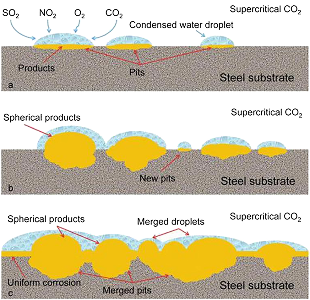 Analysis of internal corrosion of supercritical CO2 pipeline