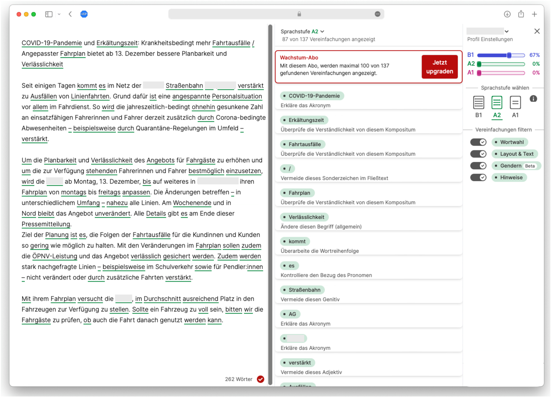 Writing support tools for making text understandable: a s...