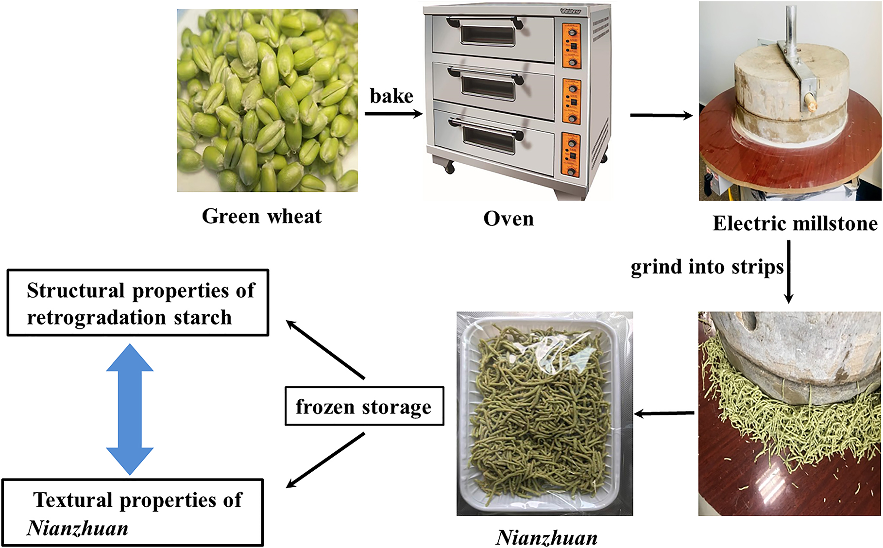The retrogradation characteristics of starch in green wheat product ...
