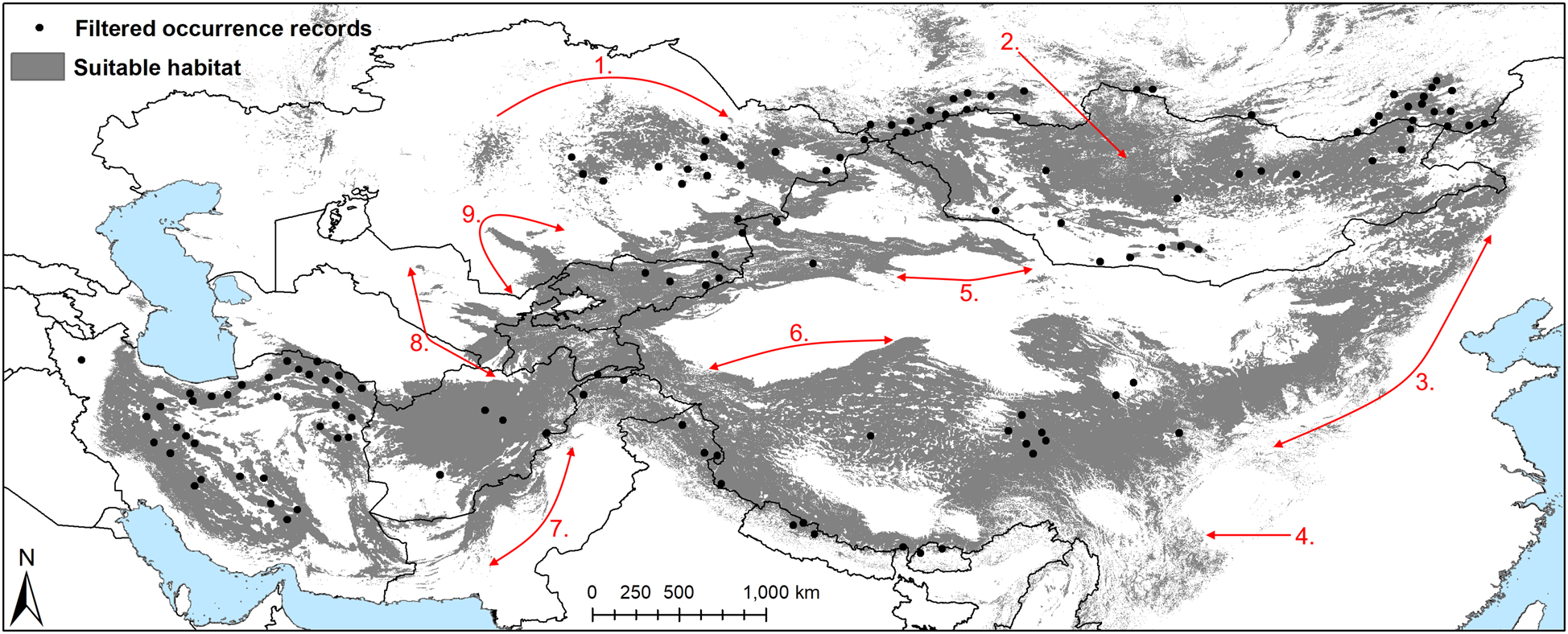 A rangewide distribution model for the Pallas’s cat (Otoc...