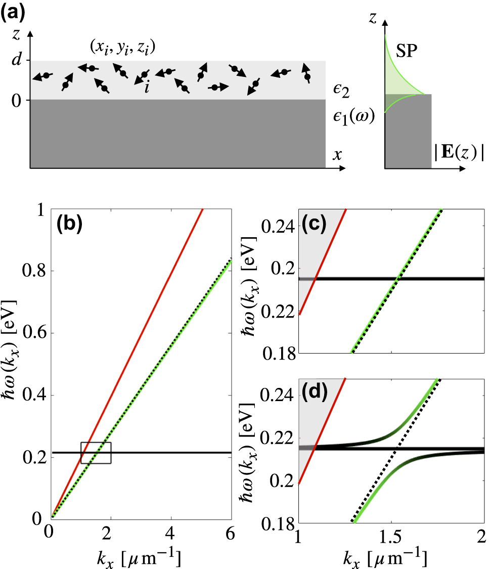 Theory of strong coupling between molecules and surface plasmons on a ...