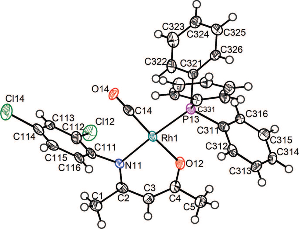 The crystal structure of carbonyl-[4-(2,4-dichlorophenylamino)pent-3-en ...