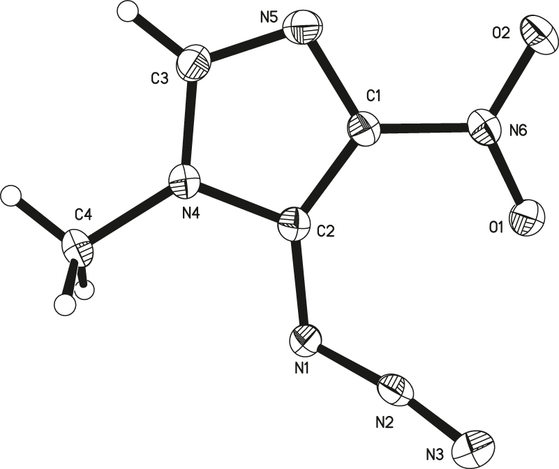 The crystal structure of 5-azido-1-methyl-4-nitroimidazole, C4H4O2N6