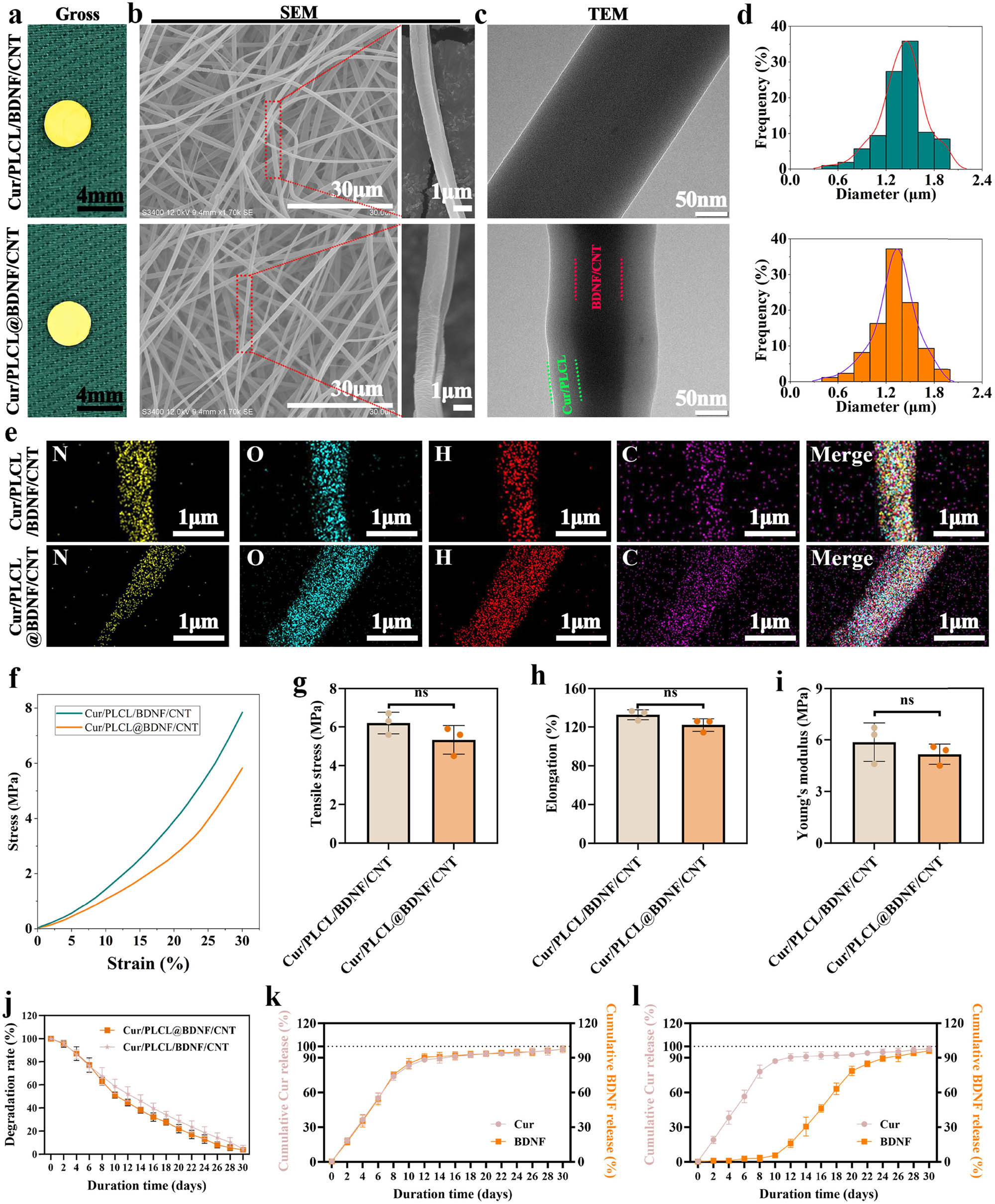 Shell-core-structured electrospinning film with sequential anti ...