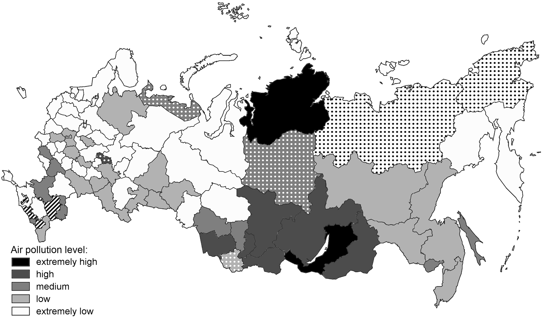 Monitoring-based assessment of environmental pollution in regions of ...