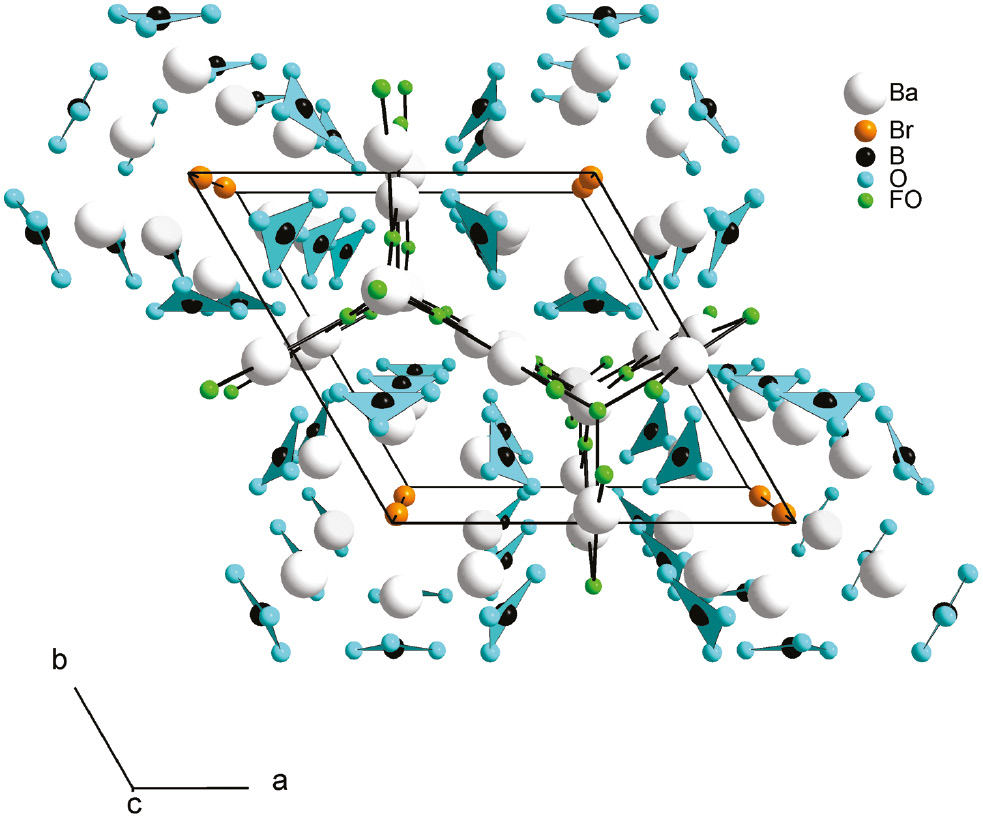 Synthesis, crystal structure and Raman spectrum of Ba7[BO3]3Br(O1.33F1.33)