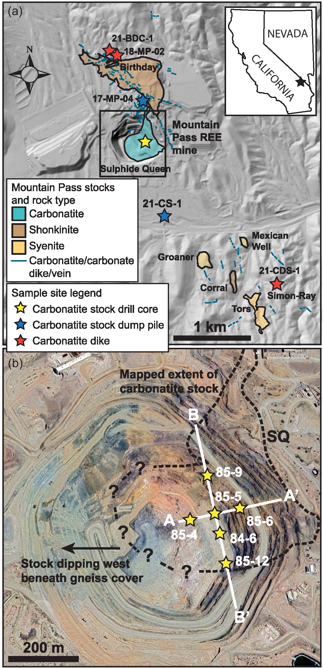Complex carbonate ore mineralogy in the Mountain Pass car...