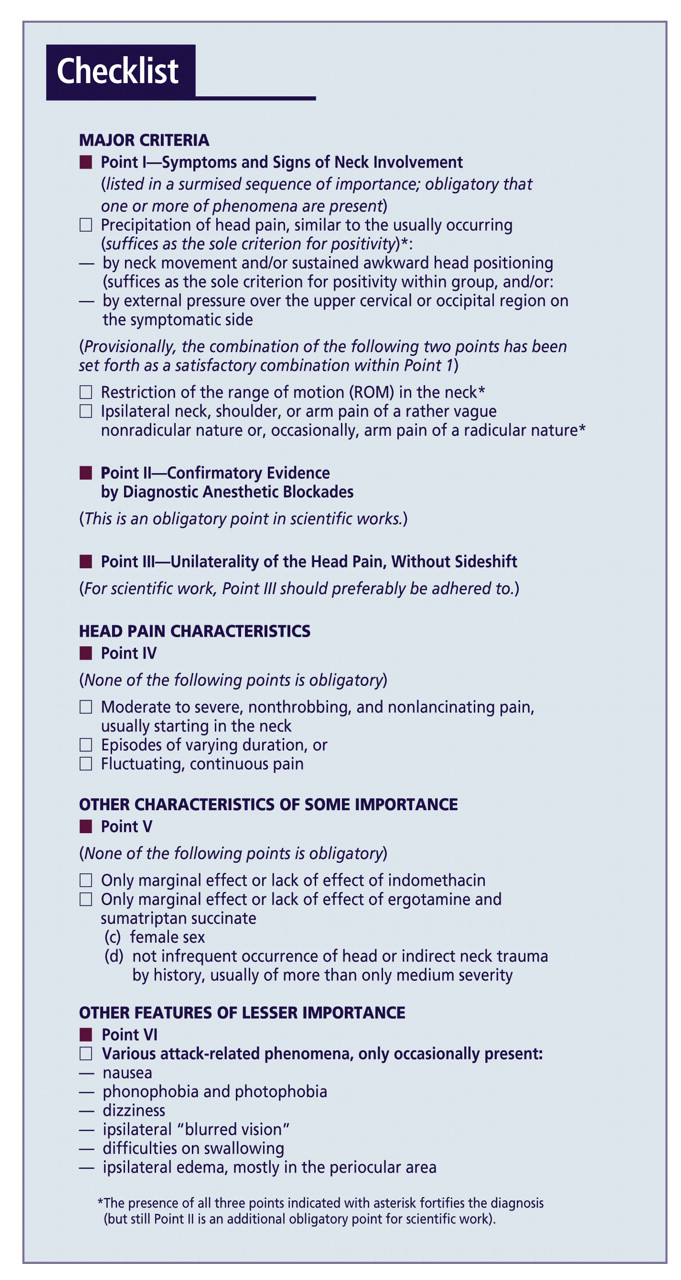 Cervicogenic Headache: A Review of Diagnostic and Treatment Strategies